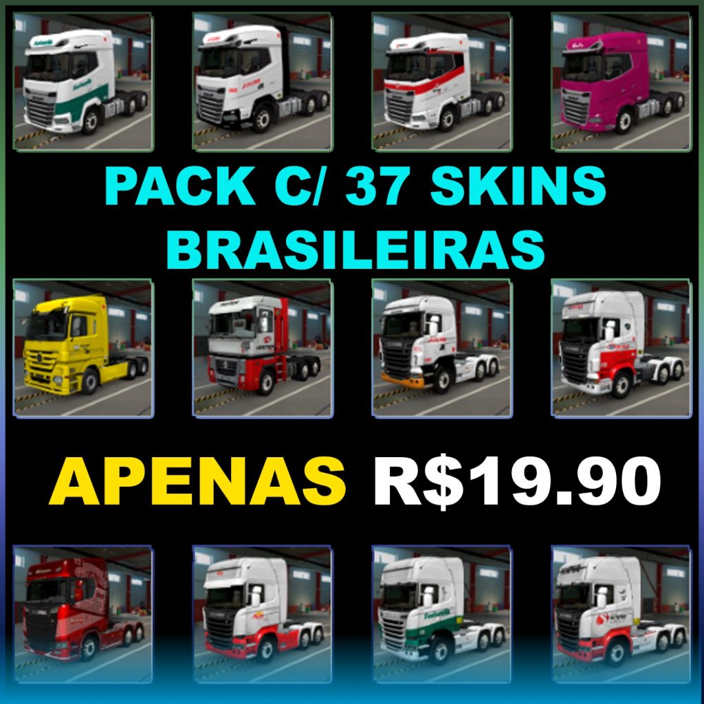 Pack de Skins Brasileiras ETS2 – MapaMinasETS
